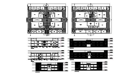 Co Operative Building Detail Plan Elevation And Section 2d View
