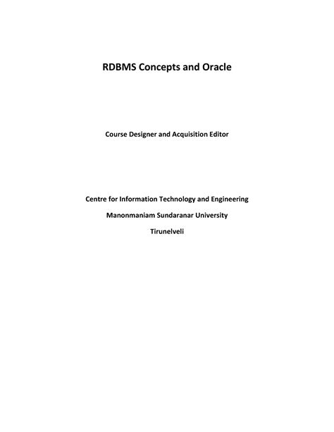 7 Rdbms Concepts And Oracle Rdbms Concepts And Oracle Course