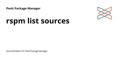 Rspm List Sources Posit Package Manager
