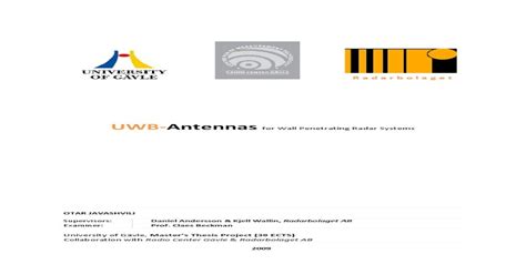 Pdf Uwb Antennas For Wall Penetrating Radar Systems Dokumentips