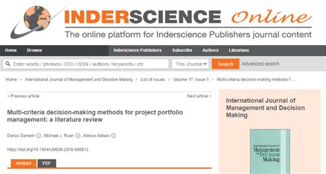 Multi Criteria Decision Making Methods For Project Portfolio Management