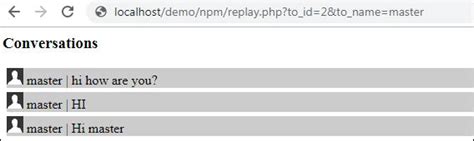 Between Two Users Messages Conversation In Php Mysqli Stack Overflow
