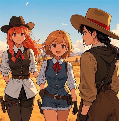 三姐妹一起去荒野大镖客二次元图片