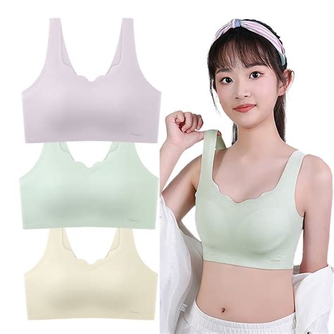 3 Pack Big Girls Bra Comfort Flex Girls Thin Nylon Wireless Light