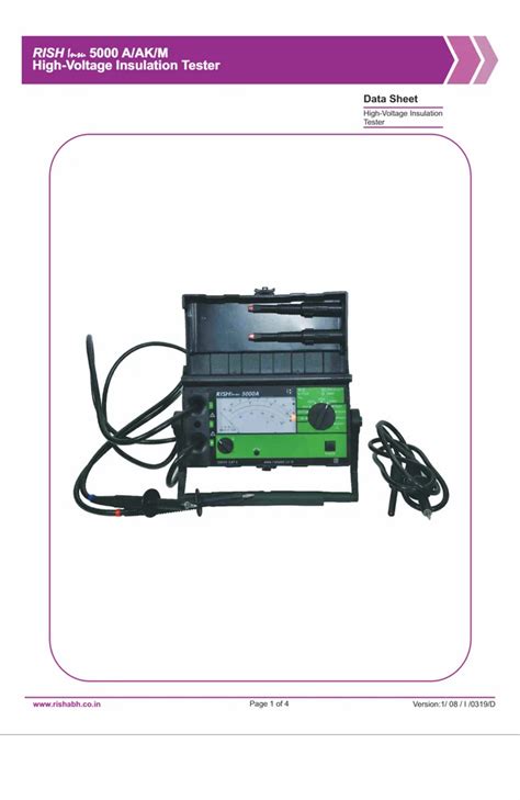 Rishabh Rish Hvt 5kv Ac Insulation Tester Test Voltages To 5000 V At ₹ 16900 Piece In Pune