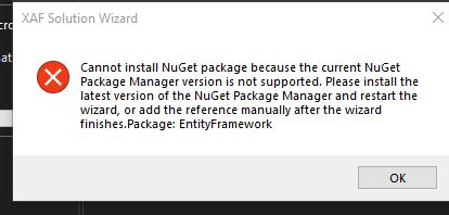 Visual Studio Cannot Install Nuget Package Because The Current Nuget Package Manager Version