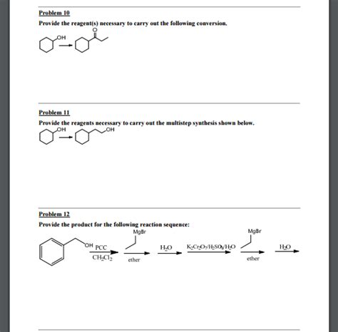 Solved Provide the reagent(s) necessary lo carry out the | Chegg.com