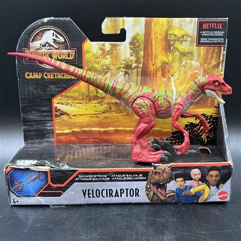 Red Velociraptor Jurassic World Camp Cretaceous Savage Strike Dinosaur