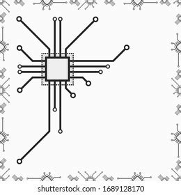 Cpu Microprocessor Flat Vector Wallpaper Concept Stock Vector Royalty Free