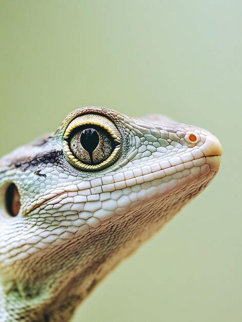 Closeup Of A Vibrant Green Lizard With Intricate Details Premium Ai Generated Image