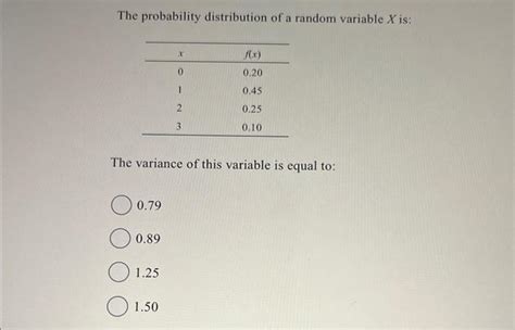Solved The Probability Distribution Of A Random Variable X Chegg Com