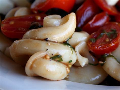 Balsamic Tomato Salad With Trottole And Mozarellabarefeet In The Kitchen