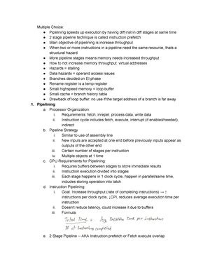 CISC360 Final Study Guide Computer Architecture Overview A Computer Architecture I