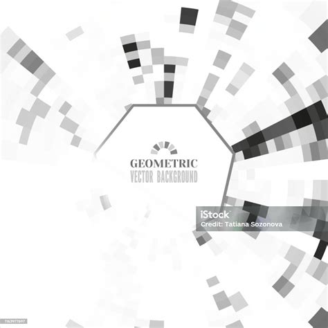 추상 흑백 기하학적 배경입니다 벡터 모자이크 원입니다 0명에 대한 스톡 벡터 아트 및 기타 이미지 0명 가상현실 각도 Istock