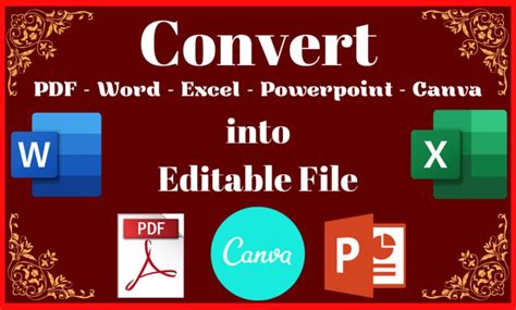 Convert Or Reformat Pdf Word Excel Or Canva Design By Vakishor01 Fiverr