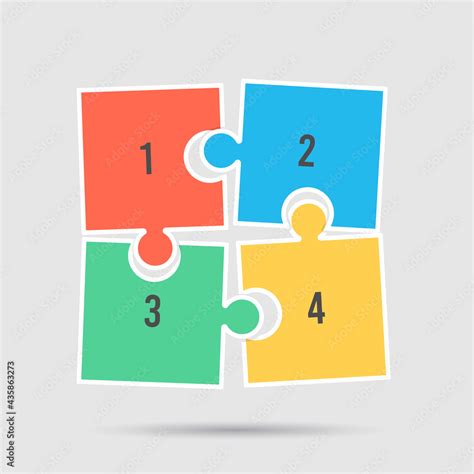 Puzzle Infographic Concept Template For Business Project Diagram With Four Puzzle Pieces