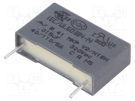 R413i215000m1m Kemet Capacitor Polypropylene Y2 R41 15nf Uoper