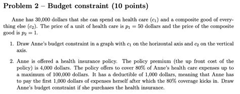 Solved Problem 2 Budget Constraint 10 Points Anne Has