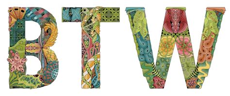 Abreviação Btw Vetor Decorativo Objeto Zentangle Omg Design Zentangle