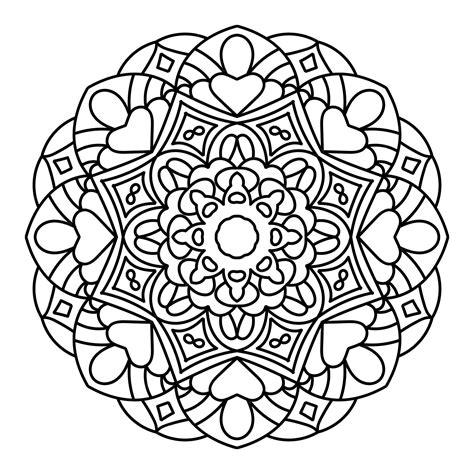 간단한 만다라 색칠 페이지 벡터 일러스트 레이 션 프리미엄 벡터
