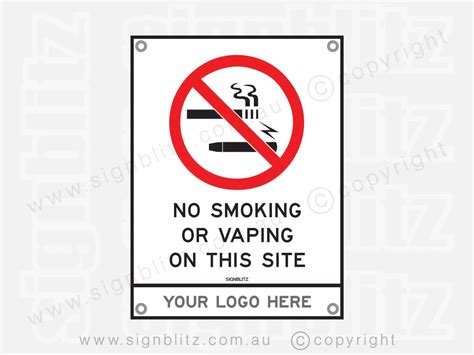 Custom No Smoking Or Vaping Signs Signblitz