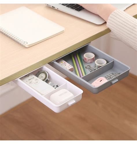 미니 슬라이딩 책상 틈새 서랍 부착식 사무실 테이블 접착식 서랍장 포켓 책상 정리함 수납함 액세서리 수납장 티몬