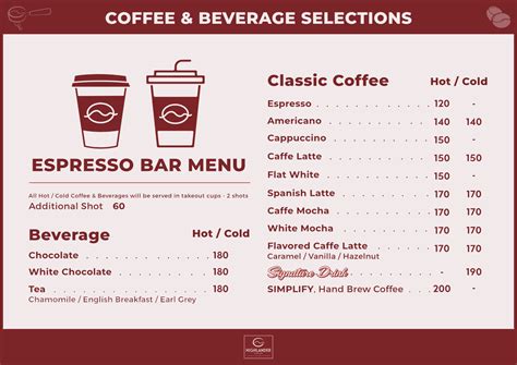 Menu Highlander Coffee Philippines Espresso Bar Coffee Roastery