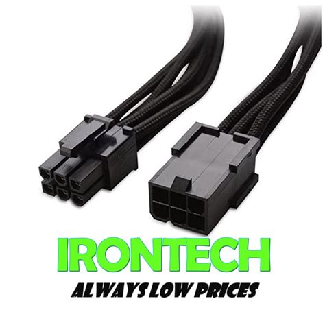 6 Pin PCIE Express Power Extension Cable 2 Pack Durable PCIe Power Extension Cable 6PIN 20CM