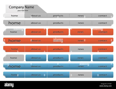 Vector Web Navigation Templates Stock Photo Alamy