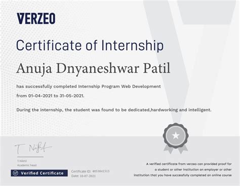 Anuja Patil On Linkedin Recently Completed My First Internship Program