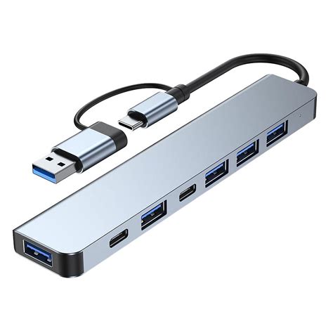 Multiport Usb 3 0 Hub 4 Port Usb C Splitter Expander For Pc Laptop