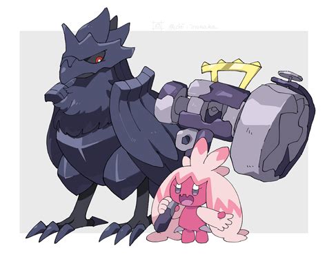 Tinkaton And Corviknight Pokemon Drawn By Chiinonaka Danbooru
