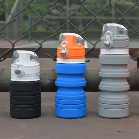 500ml 휴대용 실리콘 접는 물 병 개폐식 커피 병 야외 여행 마시는 접을 수있는 스포츠 음료 주전자물 보틀 Aliexpress