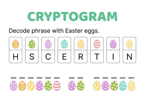 Cryptogram Easter Cryptogram Decode Phrase With Easter Eggs Complete
