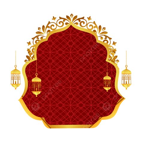 이슬람 상자 디자인 이슬람 텍스트 상자 골든 레드 이슬람 텍스트 상자 아랍어 배너 골든 프레임 Png 일러스트 및 벡터 에 대한 무료 다운로드 Pngtree