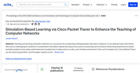 Simulation Based Learning Via Cisco Packet Tracer To Enhance The Teaching Of Computer Networks