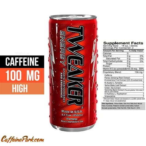 Caffeine Content In Tweaker Energy Drink