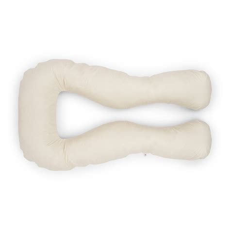 Възглавница за бременни за хранене и спане U образна кроасан бежов цвят Emag Bg