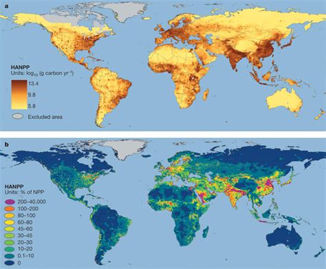 Spatial Distribution Of The Annual Npp Resources Required By The Human