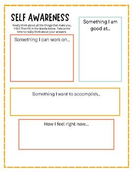Self Awareness Worksheets Self Awareness Teaching Activity Worksheets