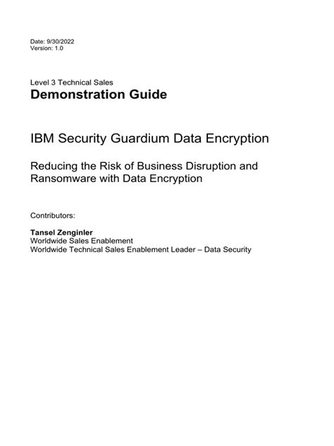 guardium data encryption l3 tech demo guide pdf pdf key cryptography ransomware