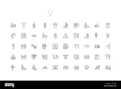 Diy Concept Illustration Linear Icons Line Signs Set Vector