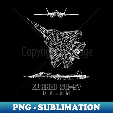 Sukhoi Su 57 Russian Stealth Fighter Plane Blueprint Diagram Inspire