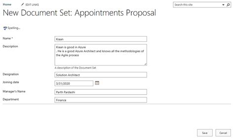Modern Sharepoint Online Document Set
