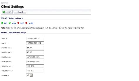 SSL VPN Client Settings