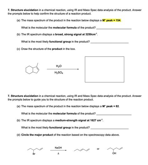 Solved Structure Elucidation In A Chemical Reaction Usin