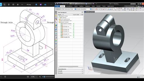 Nx Siemens Cad Tutorial Part 3 Nx Cad 3d Model Basic Beginners Nx