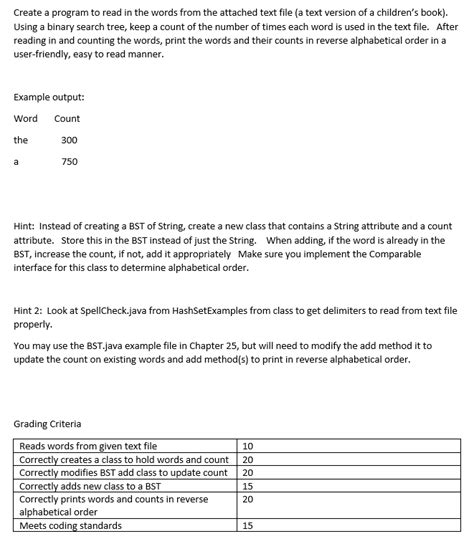 Solved Create A Program To Read In The Words From The Chegg