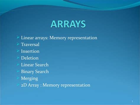 Data Structure And Algorithms Arrays Ppt Programming Languages