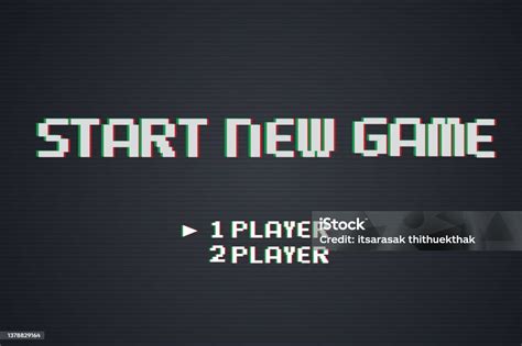 플레이어 선택과 새로운 게임 배경을 시작합니다8 비트 Gameretro 게임 아케이드에 대한 스톡 벡터 아트 및 기타 이미지 아케이드 모자이크 처리 픽셀 아트